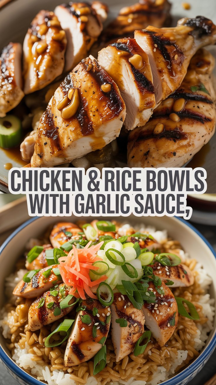 Chicken & Rice Bowls with Garlic Sauce – Meal Prep Perfection!